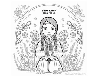 Saint Kateri Tekakwitha Coloring Pages - Etsy
