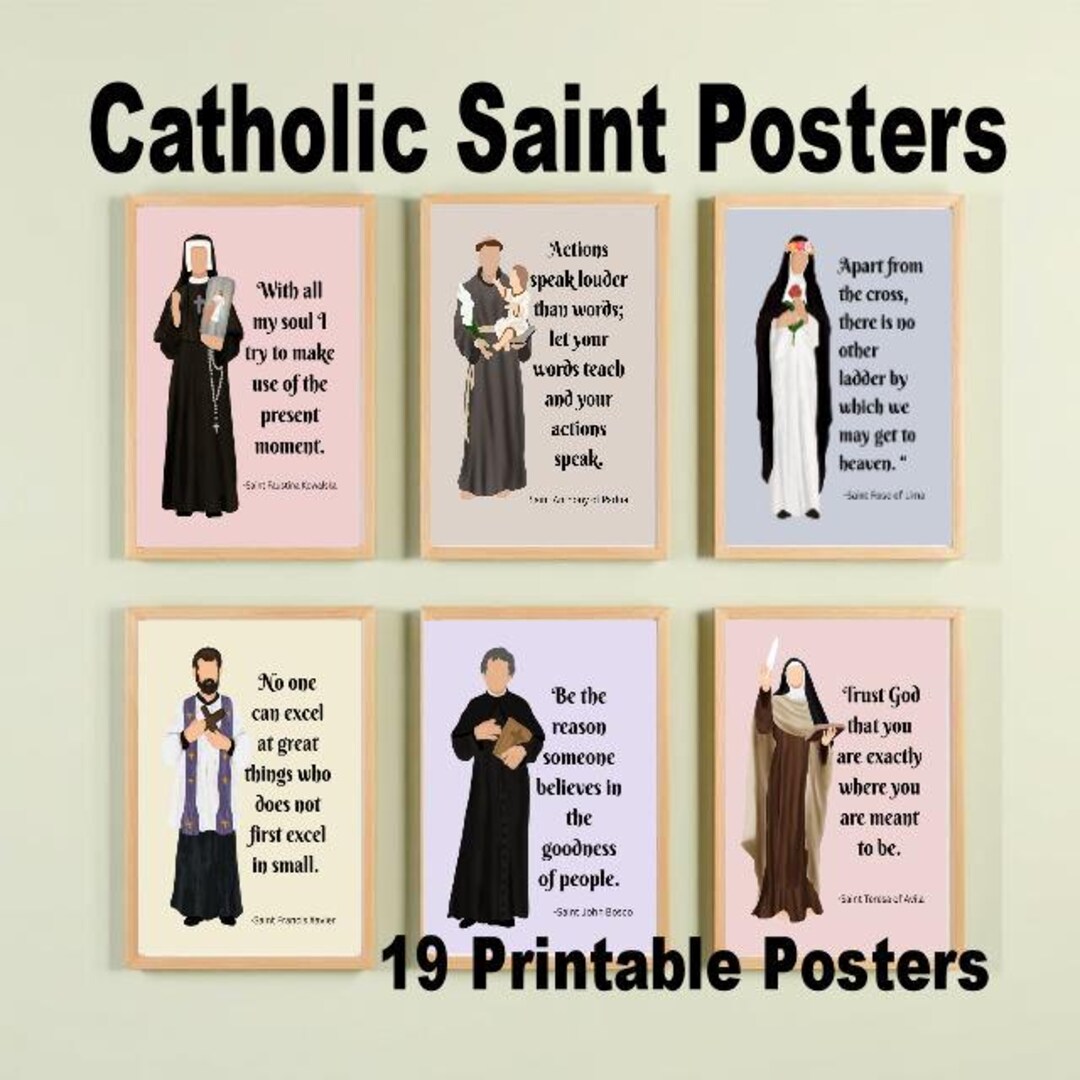 Catholic Saint Quote Posters: Catholic Wall Art Prints (digital ...