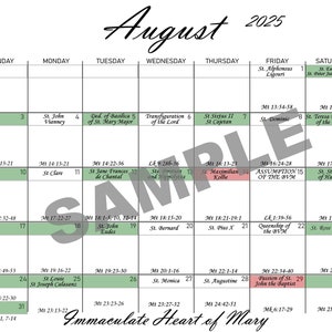 2025 Monthly Liturgical Calendar, Printable, 8.5 X 11, Landscape ...