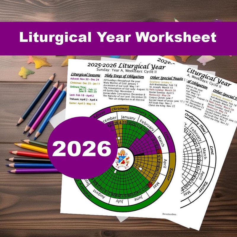 Catholic Liturgical Calendar 2026 Download - Etsy