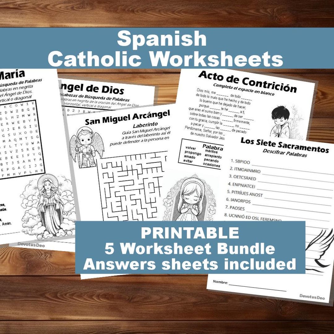 Español Actividades, Católico, Spanish Catholic Worksheet Bundle ...