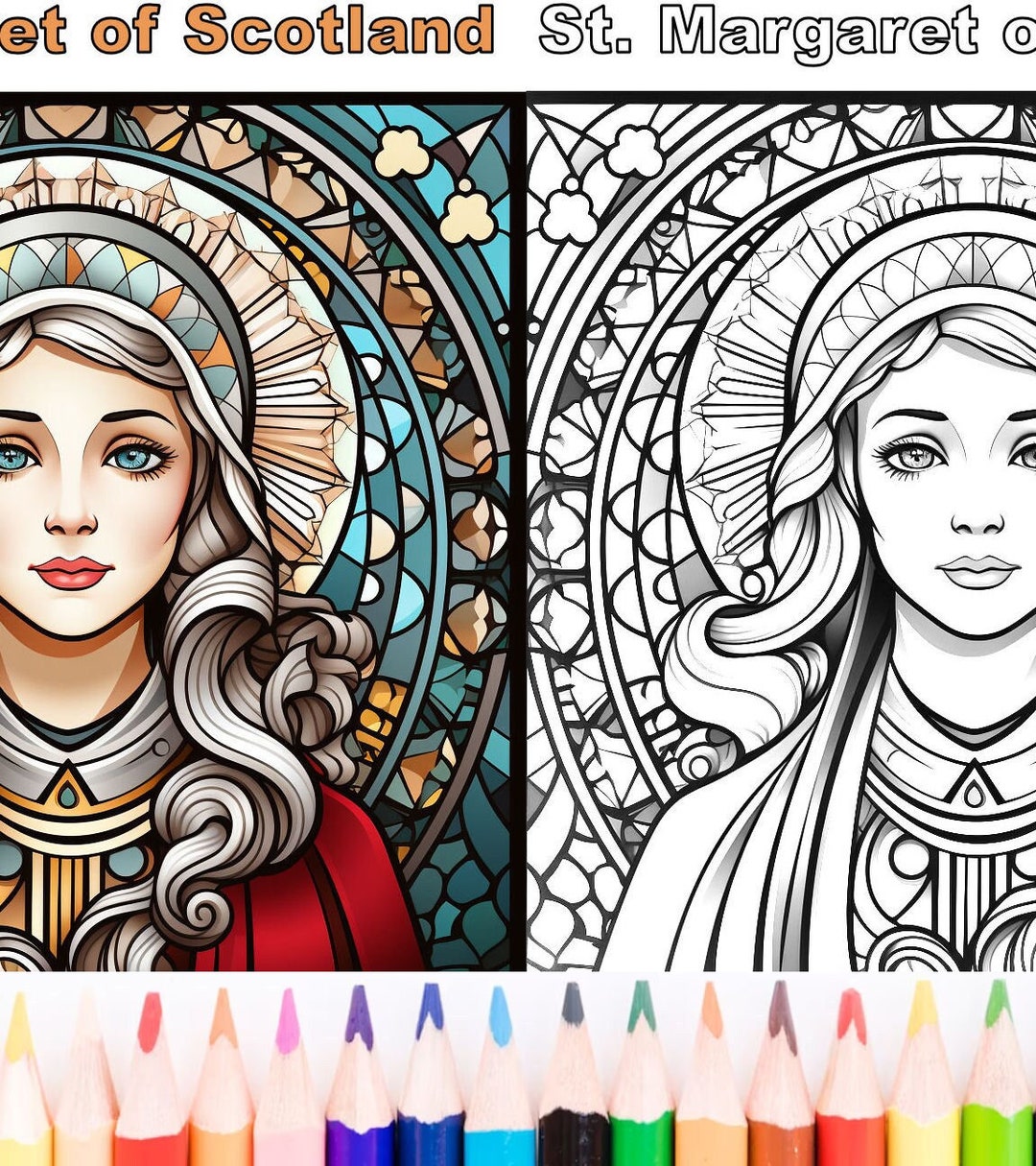 Catholic Coloring Page, Saint Margaret of Scotland, Christian, Instant ...