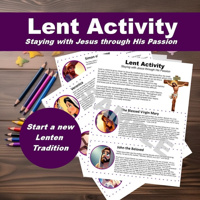 Printable Lent Activity, Family / Children / Student / Jesus ...