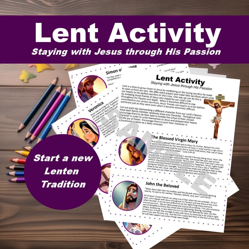 Printable Lent Activity, Family / Children / Student / Jesus ...