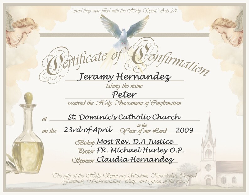 Confirmation Certificate Landscape , Customizable, Template ...