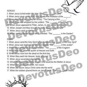 The Holy Rosary, Catholic Prayer Worksheet - Etsy