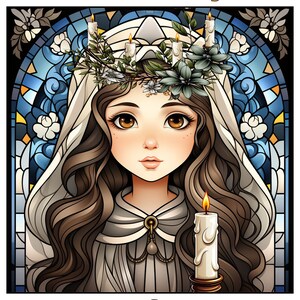 Catholic Coloring Page Saint Lucy Christian Instant - Etsy