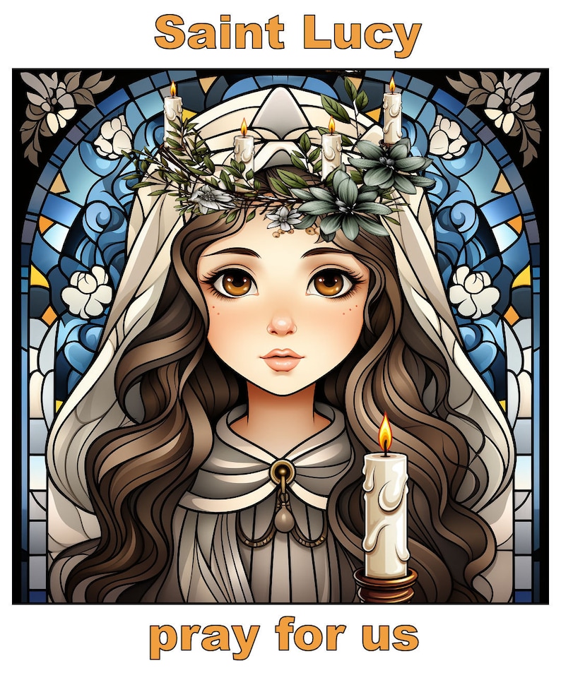 Catholic Coloring Page Saint Lucy Christian Instant - Etsy