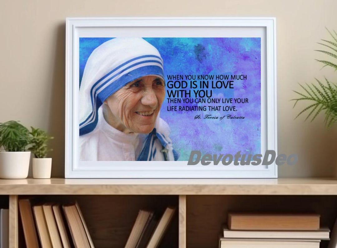 Saint Teresa of Calcutta, Mother Teresa, Poster Saint Catholic Wall Art ...