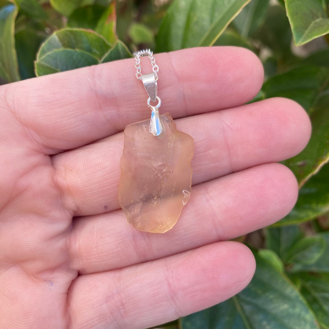 Genuine Libyan Desert Glass 925 Silver Pendant Tektite From Libya E214 ...