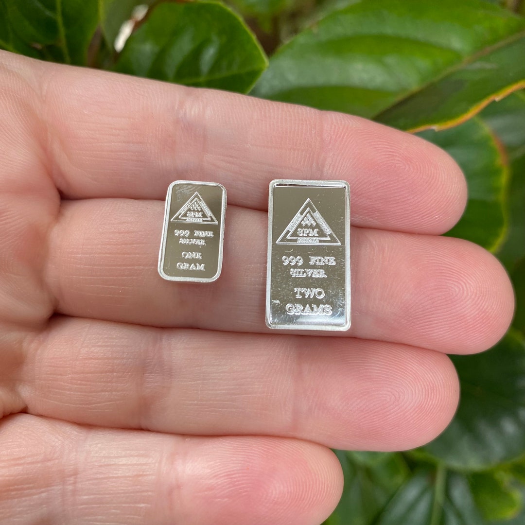 1 Gram & 2 Gram Pure 999 Silver Bullion Bar Set - Made by SPM - Etsy