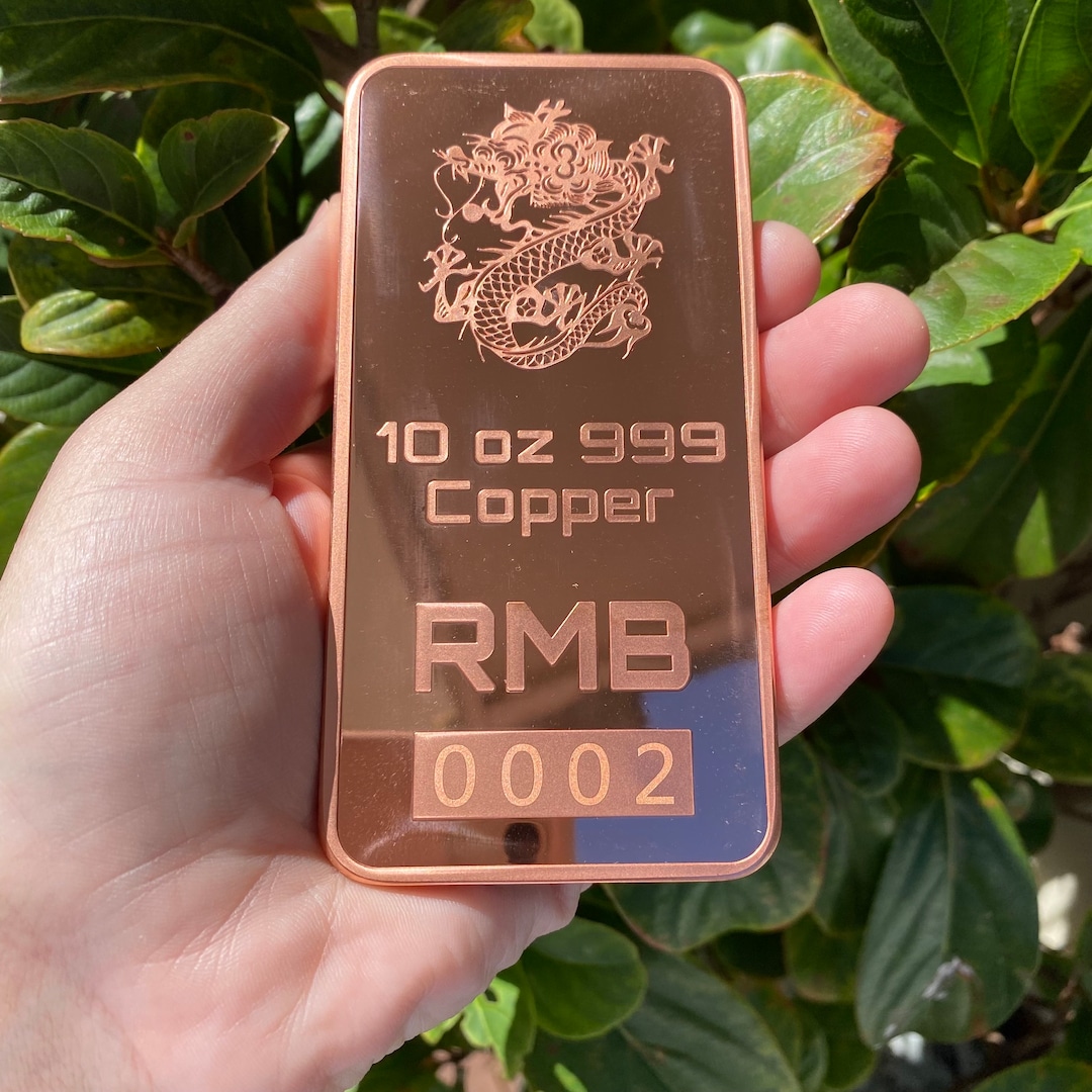 X-LARGE 10oz 999 Copper Bullion Bar "year of the Dragon by Rmb" - Etsy