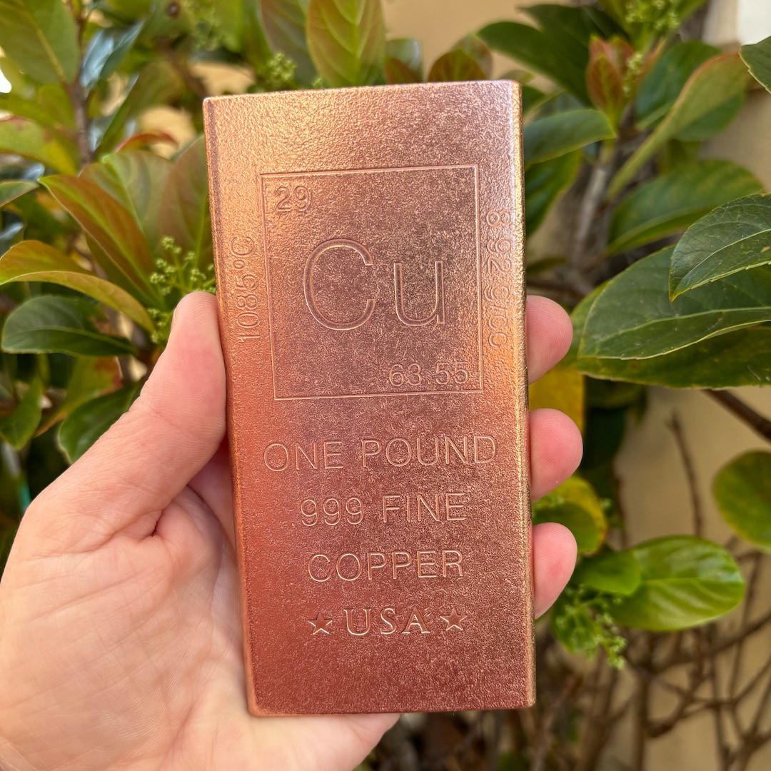 X-large 1 Pound Copper Bar - Made in USA With Pure Copper Mined in ...