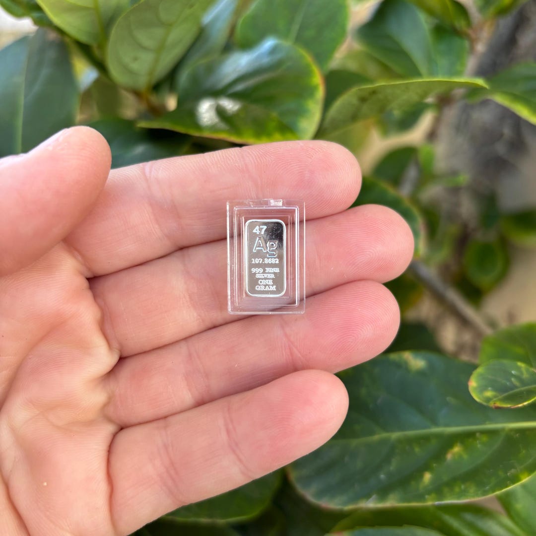 1 Gram Pure 999 Silver Bullion Bar "ag Elemental Symbol - Made by SPM ...
