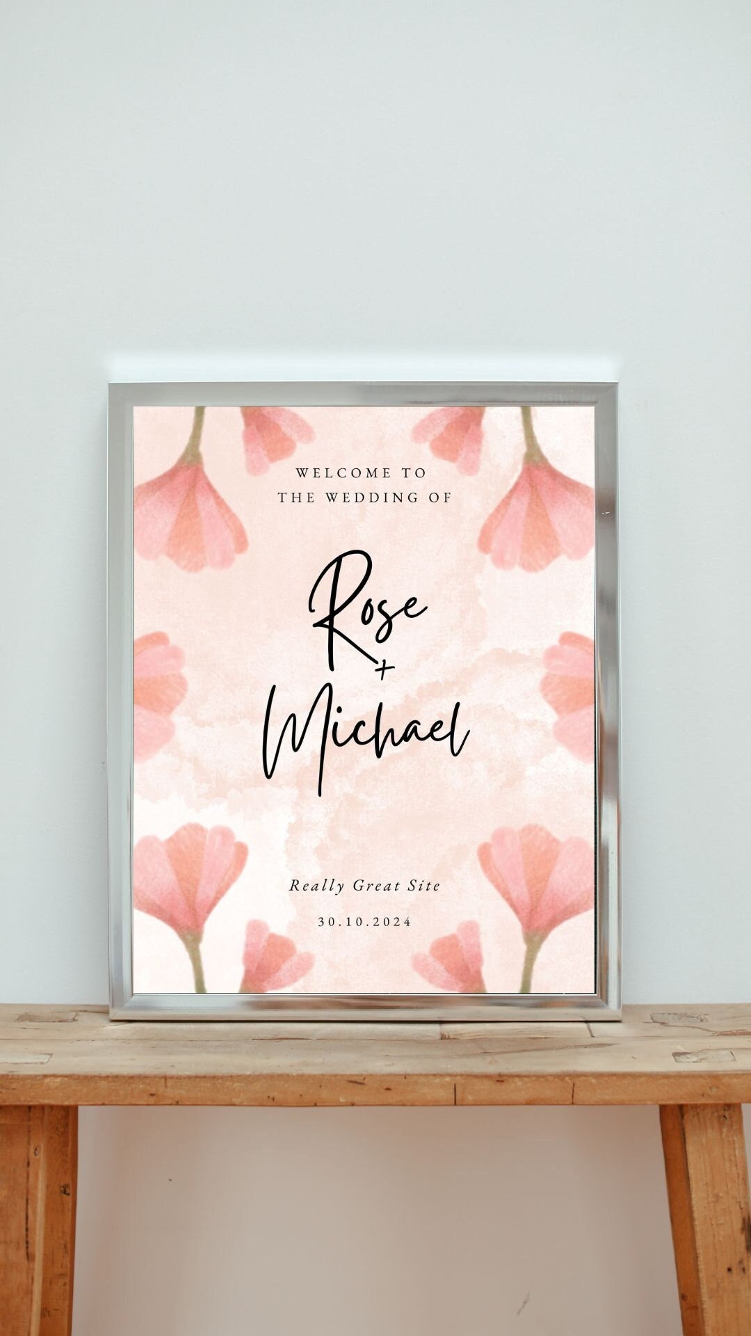 Wedding Poster Welcom Template Digital Download / Pink Blush - Etsy