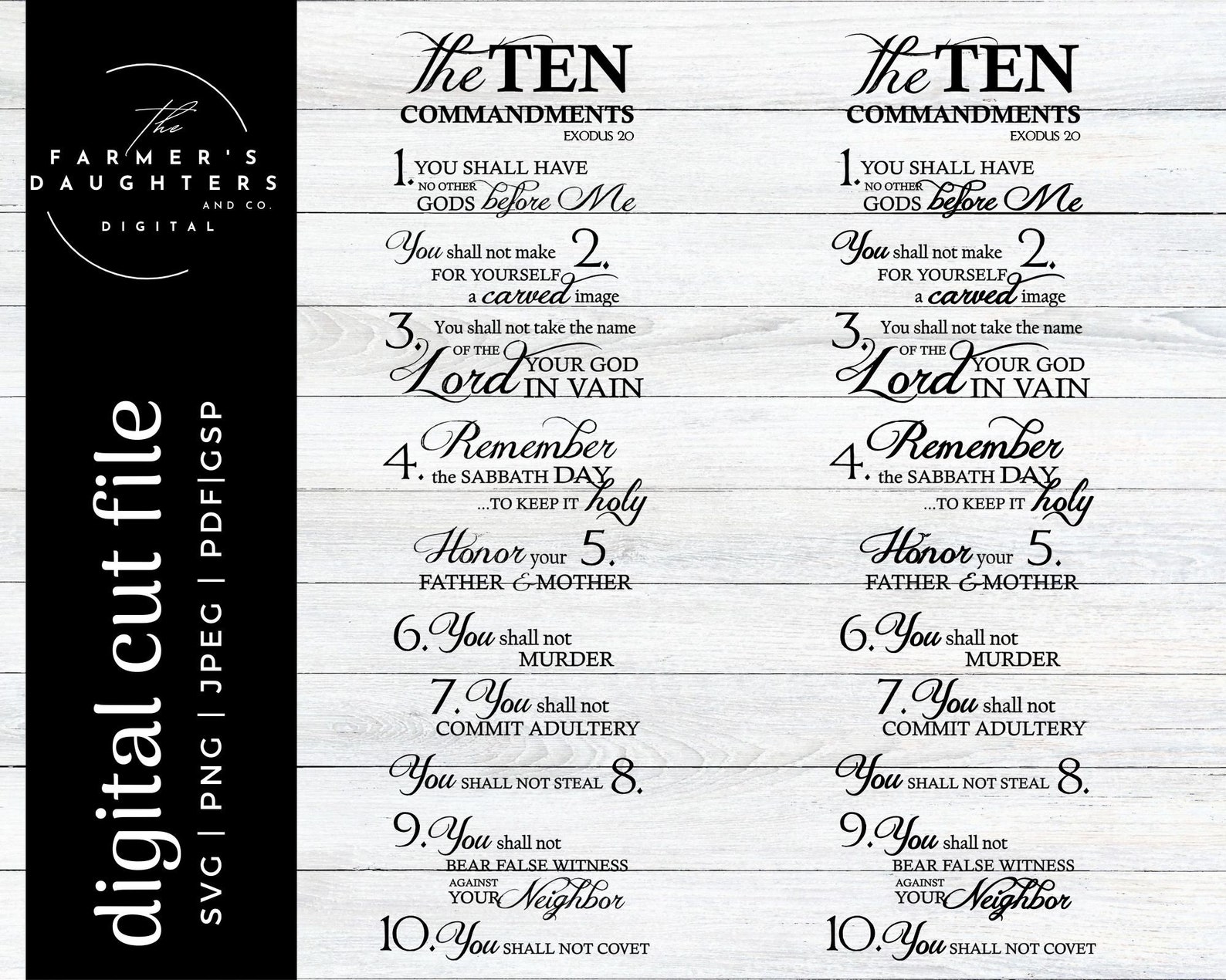 10 Commandments SVG Bible Verse Svg Christian Svg Religious Wall Decor ...