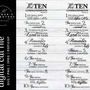 10 Commandments SVG | Bible Verse Svg | Christian Svg| Religious Wall ...