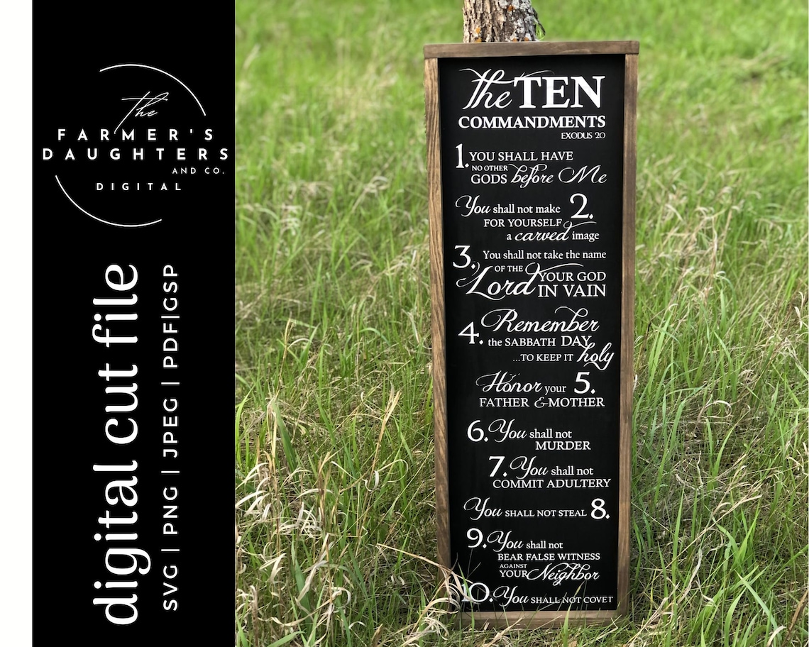 10 Commandments SVG | Bible Verse Svg | Christian Svg| Religious Wall ...
