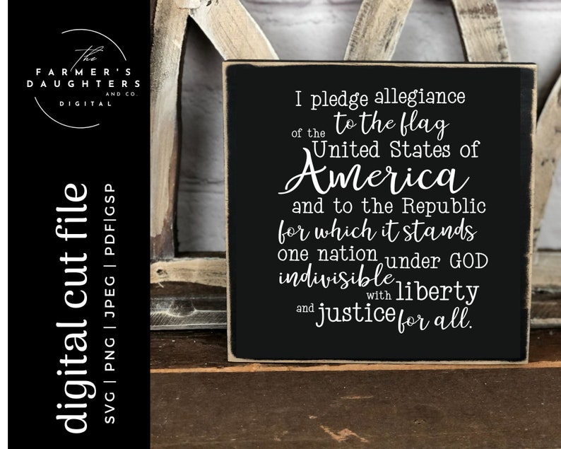 Pledge of Allegiance Svg, Americana SVG PNG PDF, 4th of July Svg ...