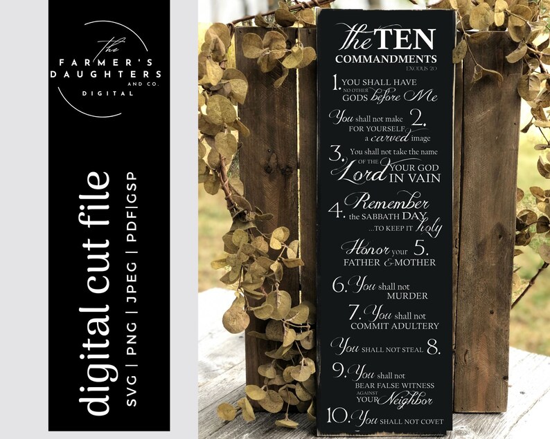 10 Commandments SVG | Bible Verse Svg | Christian Svg| Religious Wall ...