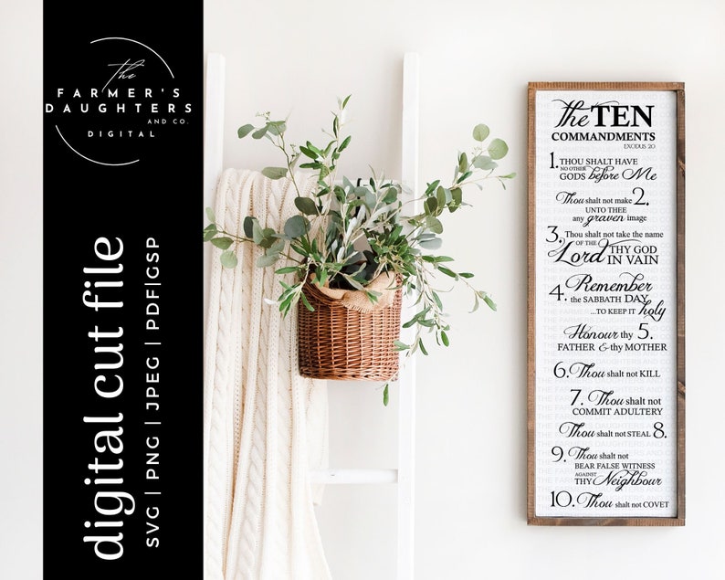 10 Commandments King James SVG Bible Verse Christian Religious Wall ...