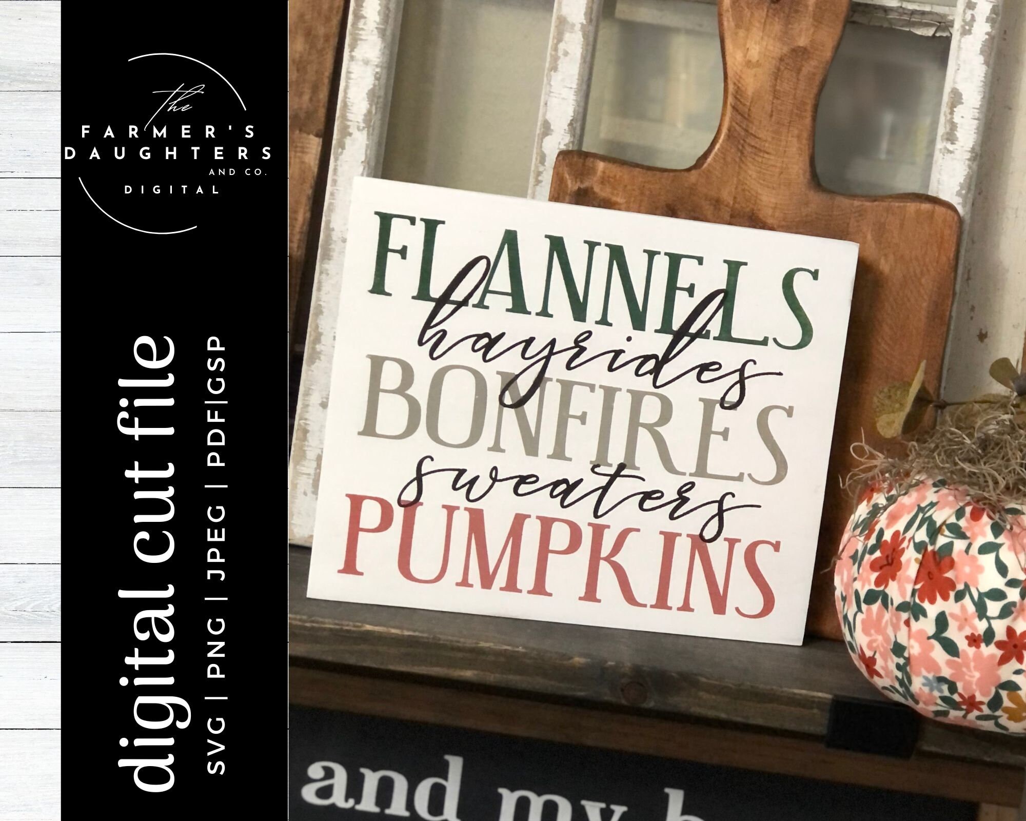 Flannel Bonfires Pumpkins Hayrides Sweaters SVG Fall Sign SVG fall ...