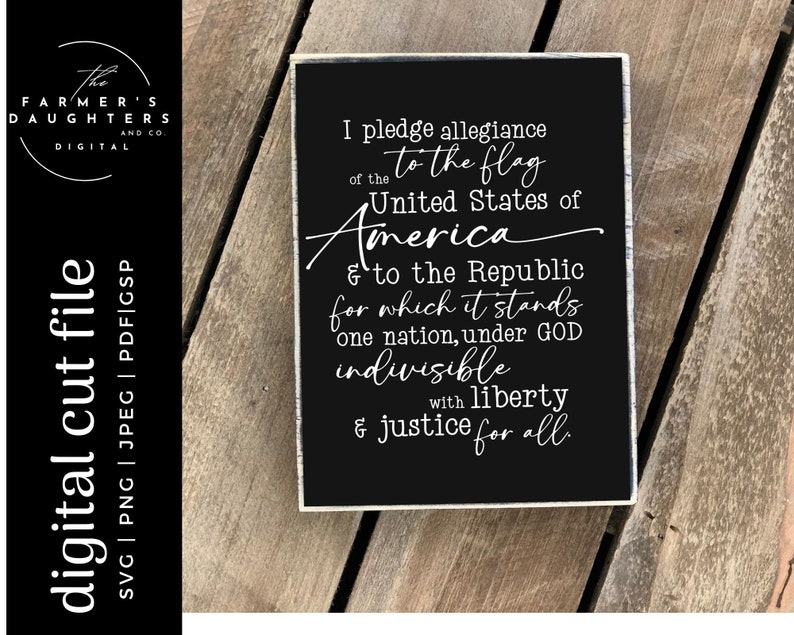 Pledge of Allegiance Svg, Americana SVG PNG PDF, 4th of July Svg ...