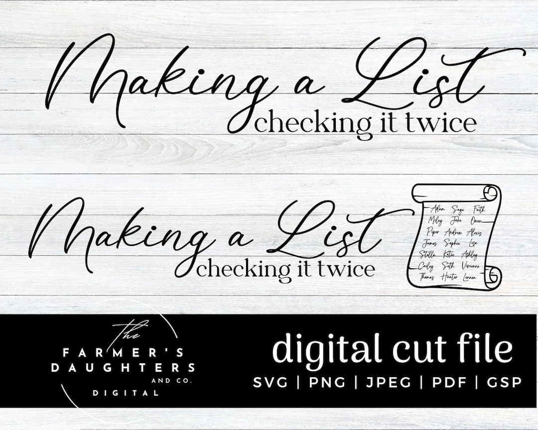 Making a List and Checking It Twice SVG| Santa Claus is Coming to Town ...