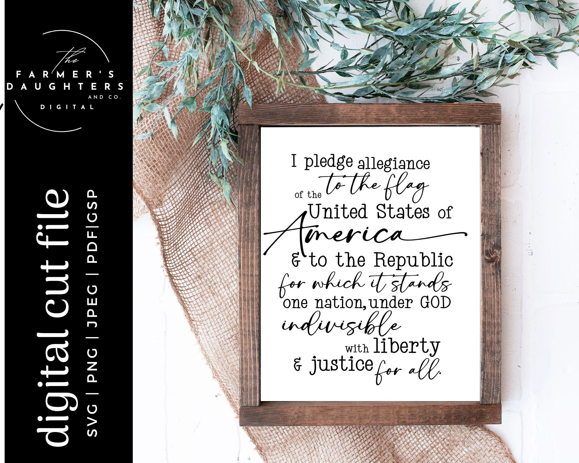 Pledge of Allegiance Svg, Americana SVG PNG PDF, 4th of July Svg ...