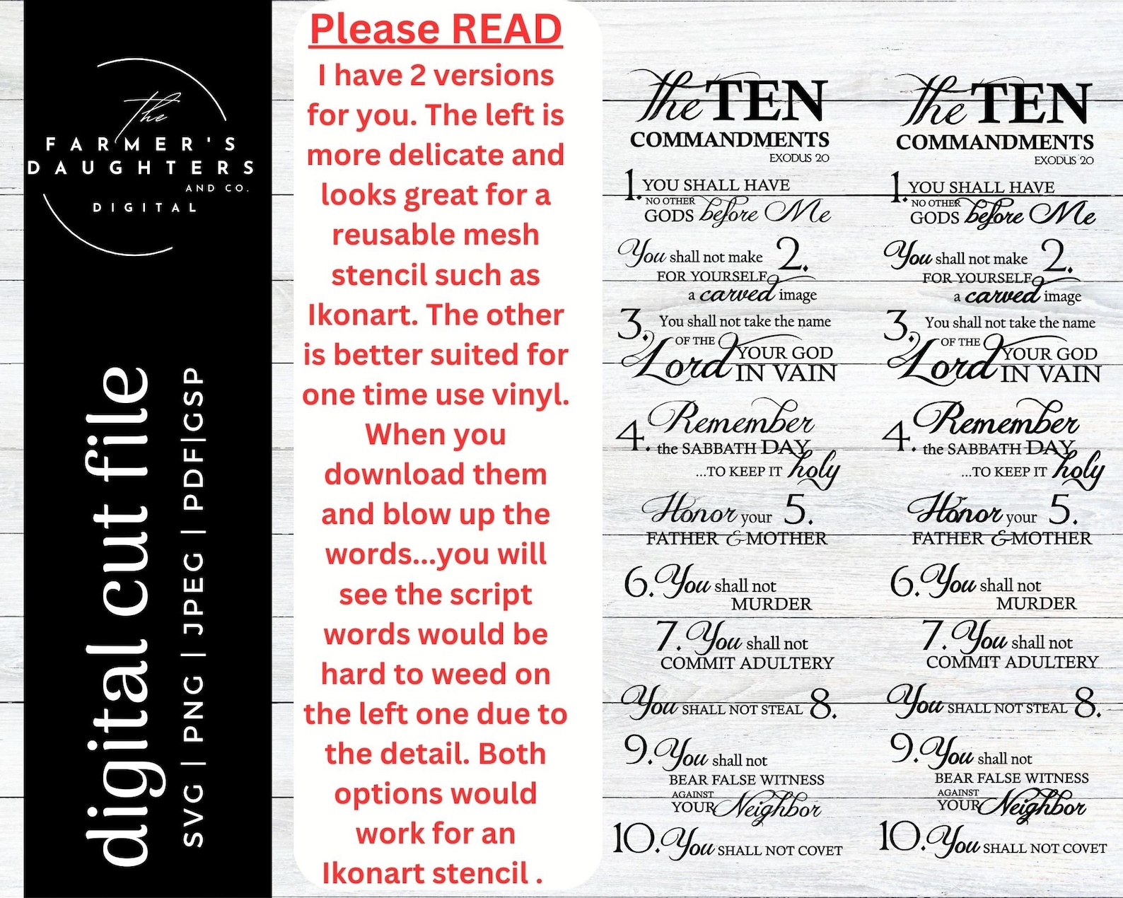 10 Commandments SVG Bible Verse Svg Christian Svg Religious Wall Decor ...