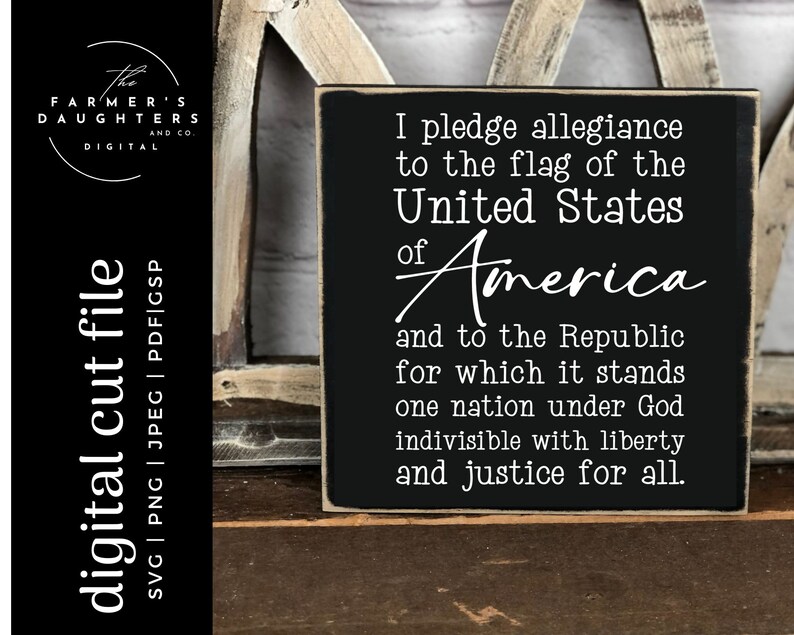 Pledge of Allegiance Svg, Americana SVG PNG PDF, 4th of July Svg ...