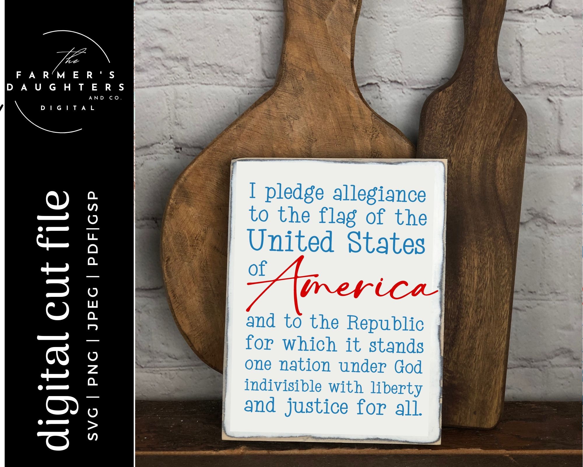 Pledge of Allegiance Svg, Americana SVG PNG PDF, 4th of July Svg ...