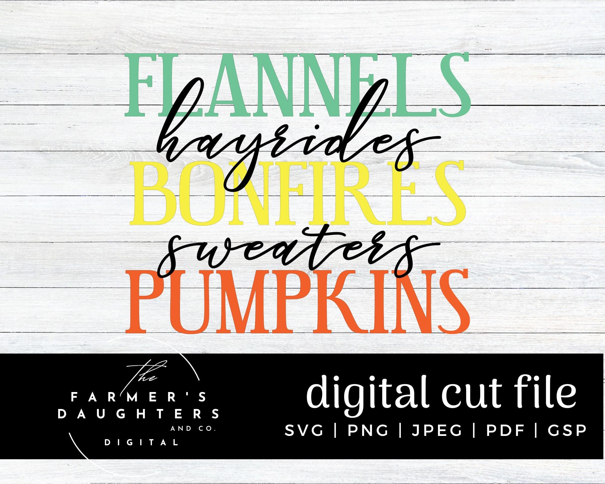 Flannel Bonfires Pumpkins Hayrides Sweaters SVG Fall Sign SVG fall ...