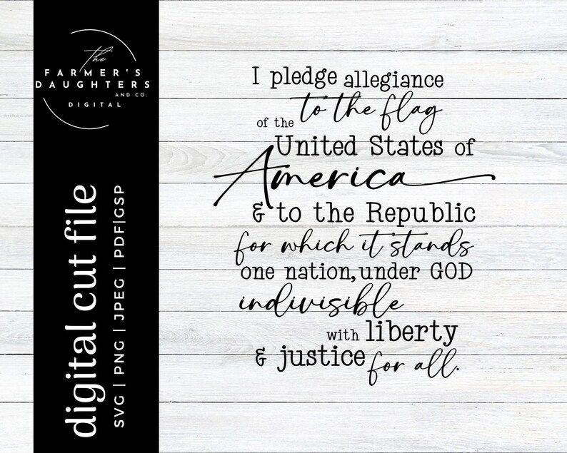 Juramento a la bandera Svg, Americana SVG PNG PDF, 4 de julio Svg, Svg ...
