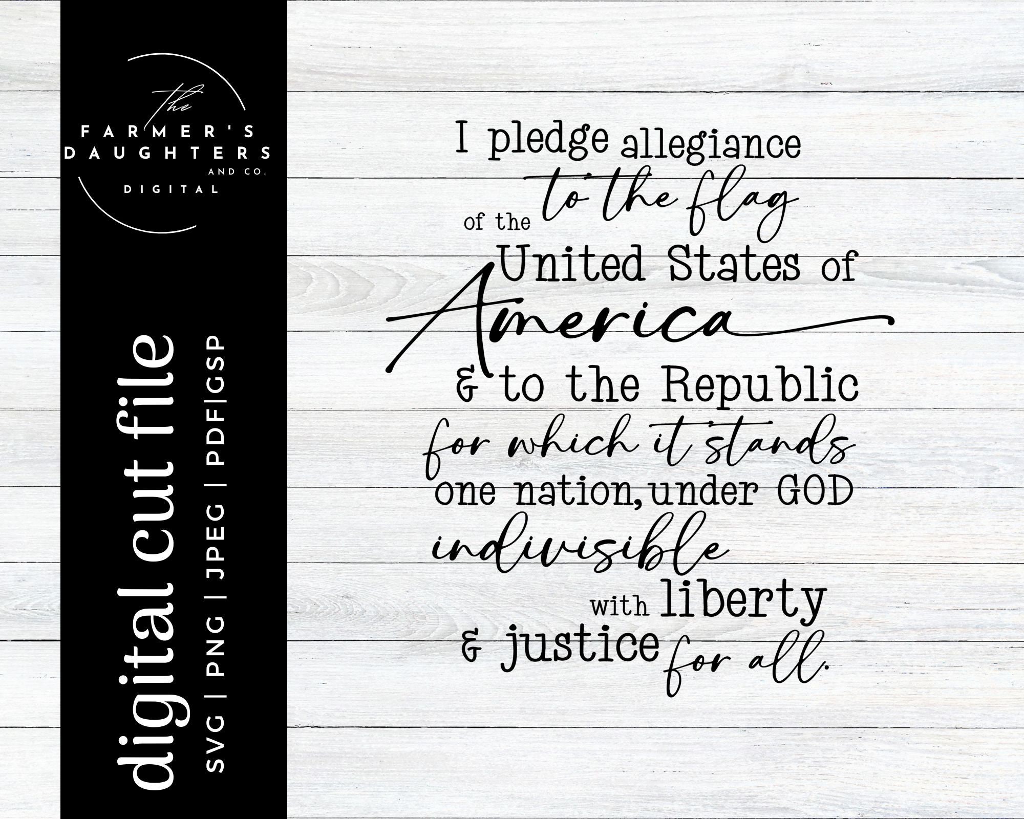 Pledge of Allegiance Svg, Americana SVG PNG PDF, 4th of July Svg ...