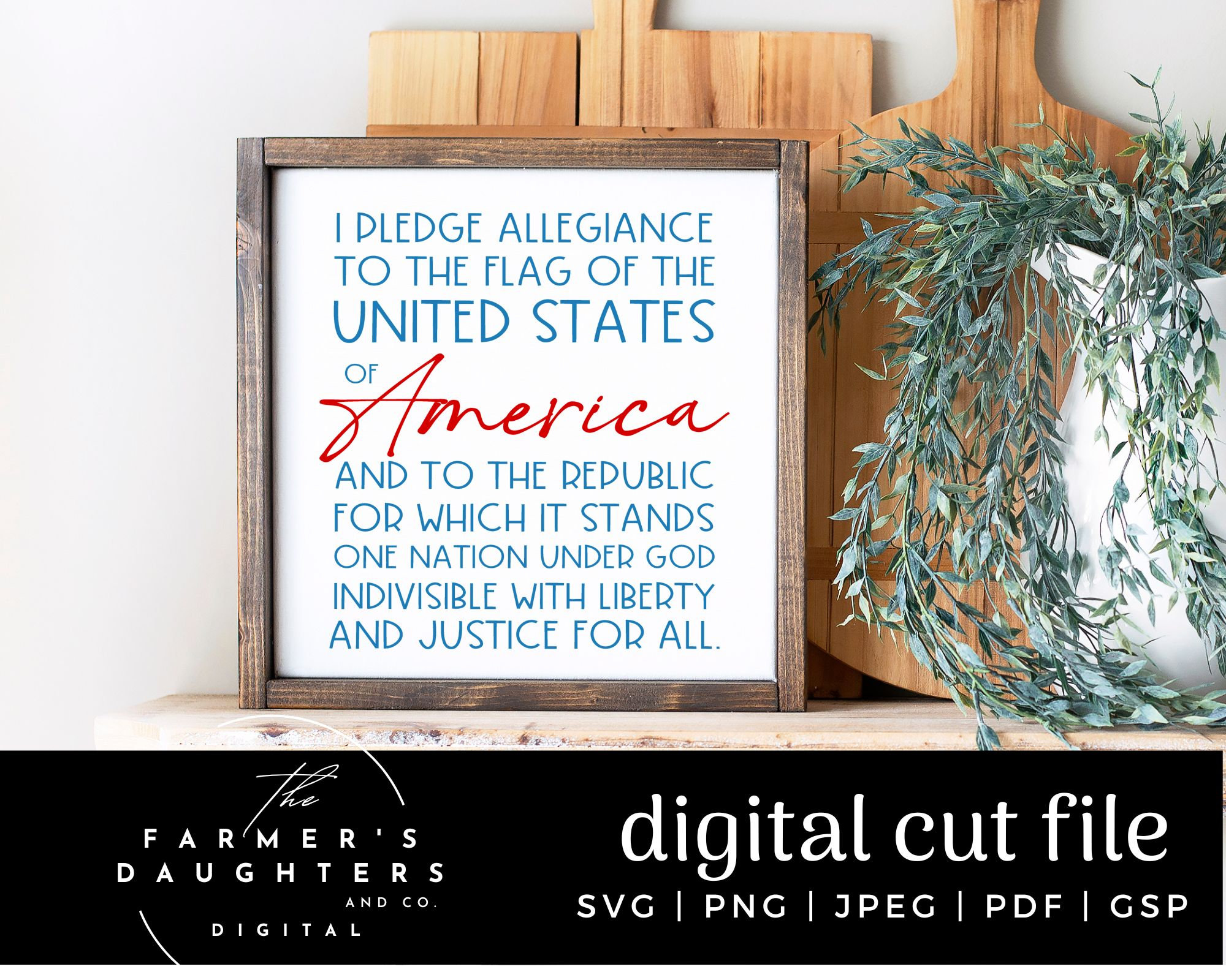 Pledge of Allegiance Svg, Americana SVG PNG PDF, 4th of July Svg ...