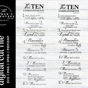 10 Commandments King James SVG | Bible Verse | Christian | Religious ...