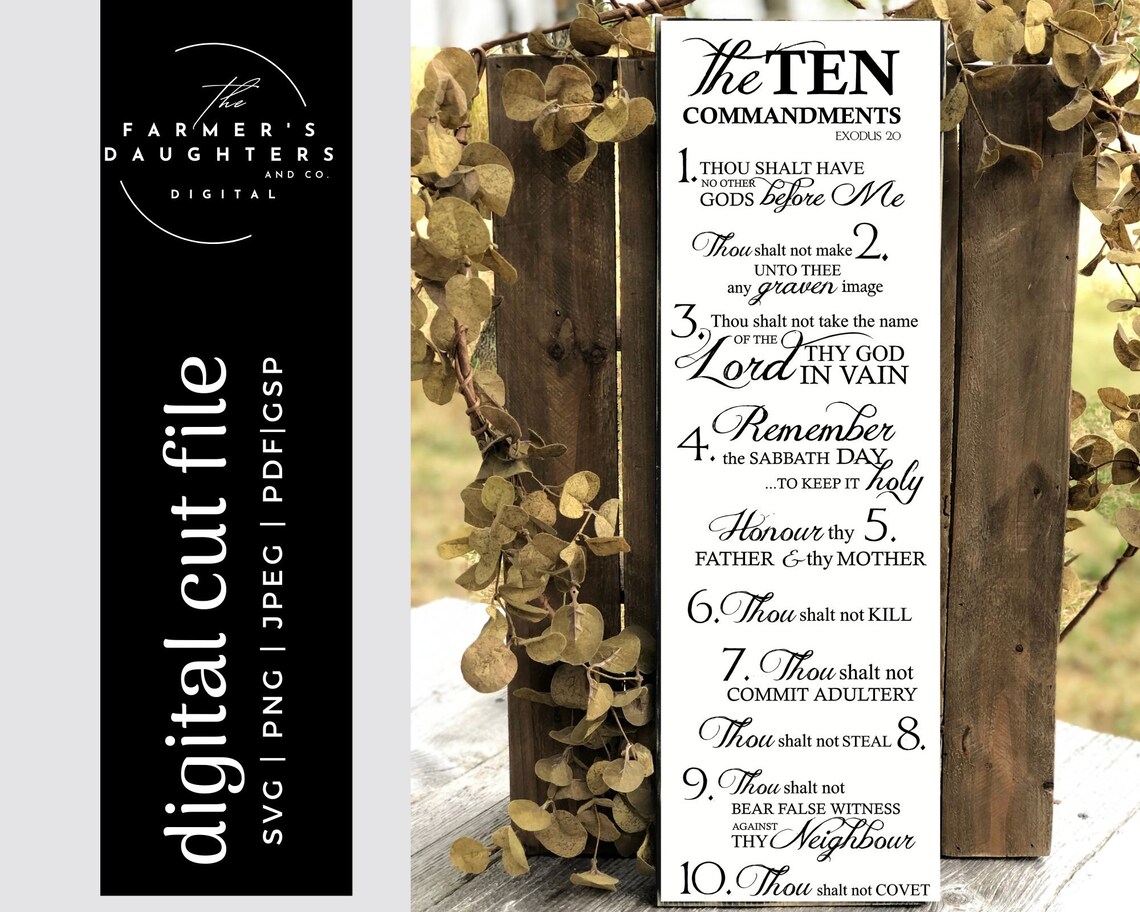 10 Commandments King James SVG Bible Verse Christian Religious Wall ...
