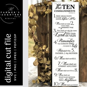 10 Commandments King James SVG | Bible Verse | Christian | Religious ...