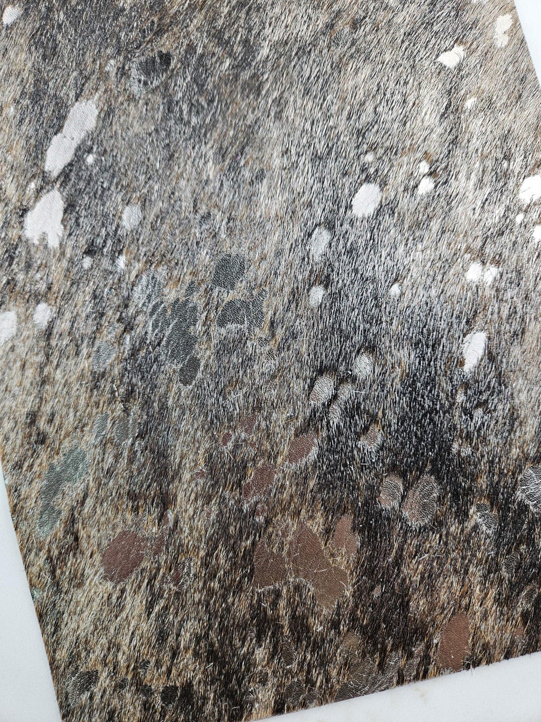 Brindle Taupe Metallic Acid Wash Cowhide Sheet: Leather Crafting - Etsy
