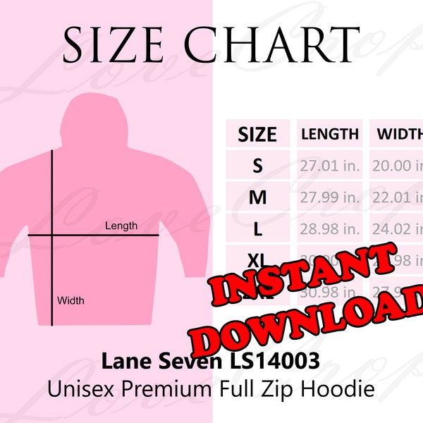 Ls14003 Size Chart - Etsy UK
