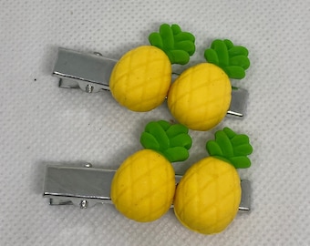 Pineapple Hair Clip, Pineapple Hair Bow, Summer Hair Clips, Felt Hair ...