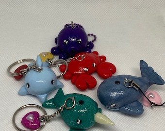 Clay Sea Creatures Charms - Etsy