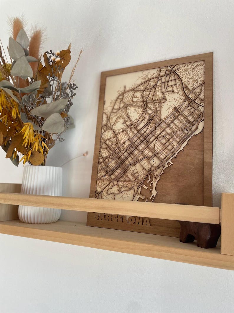 Woodmaps Custom Wooden Map Cities - Laser Cut Wood City 3D Maps - Gift ...