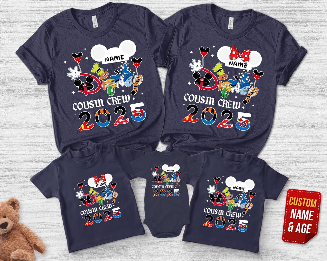 Personalized Mickey Minnie Disney Cousin Crew 2025 Shirt/wdw Disneyland ...