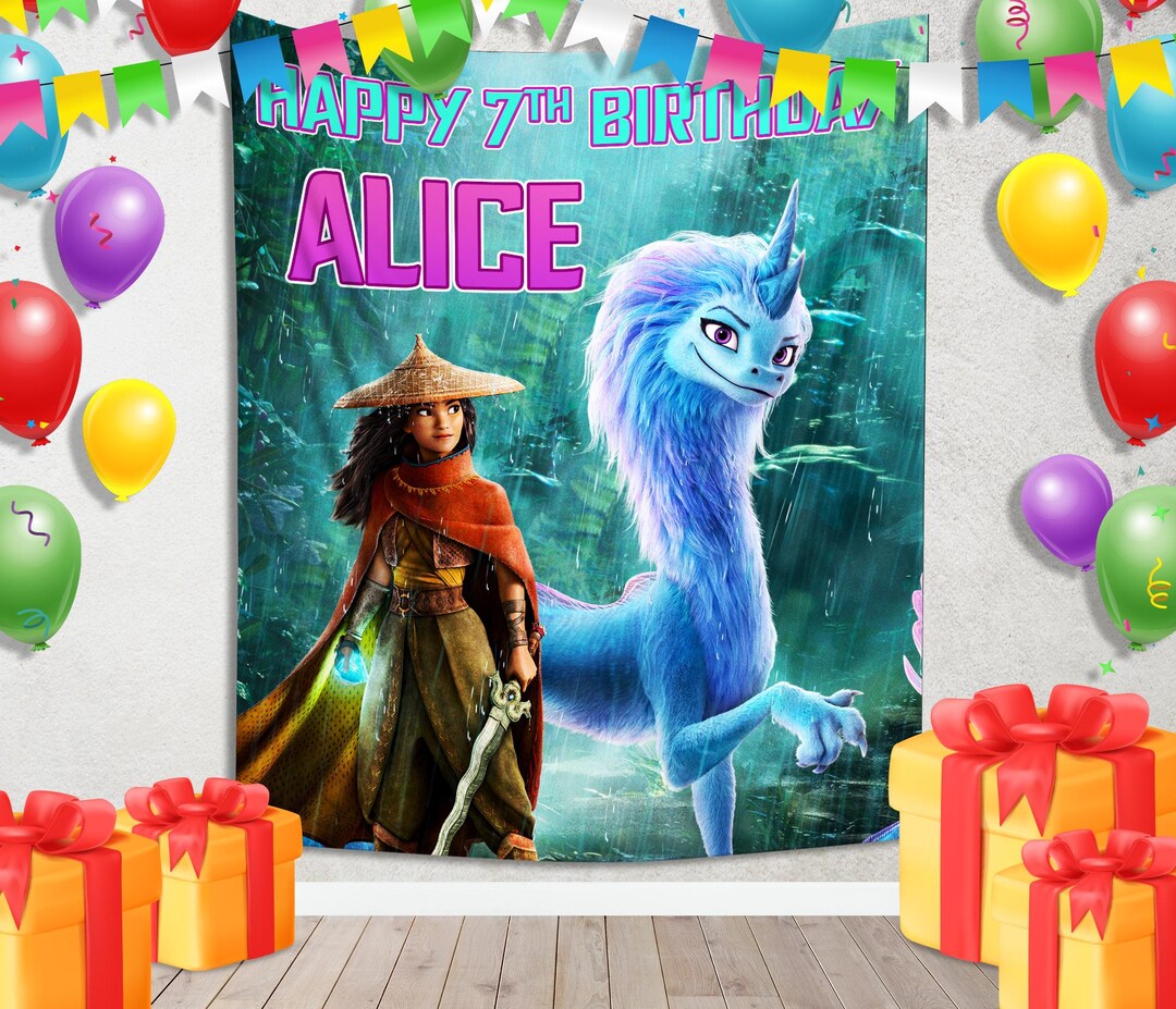 Raya and the Last Dragon Birthday Backdrop, Raya and the Last Dragon ...