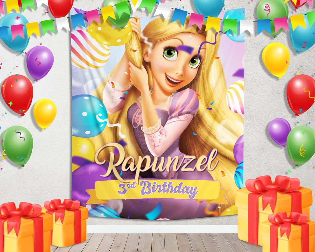 Tangled Rapunzel Backdrop, Tangled Rapunzel Banner, Tangled Rapunzel ...