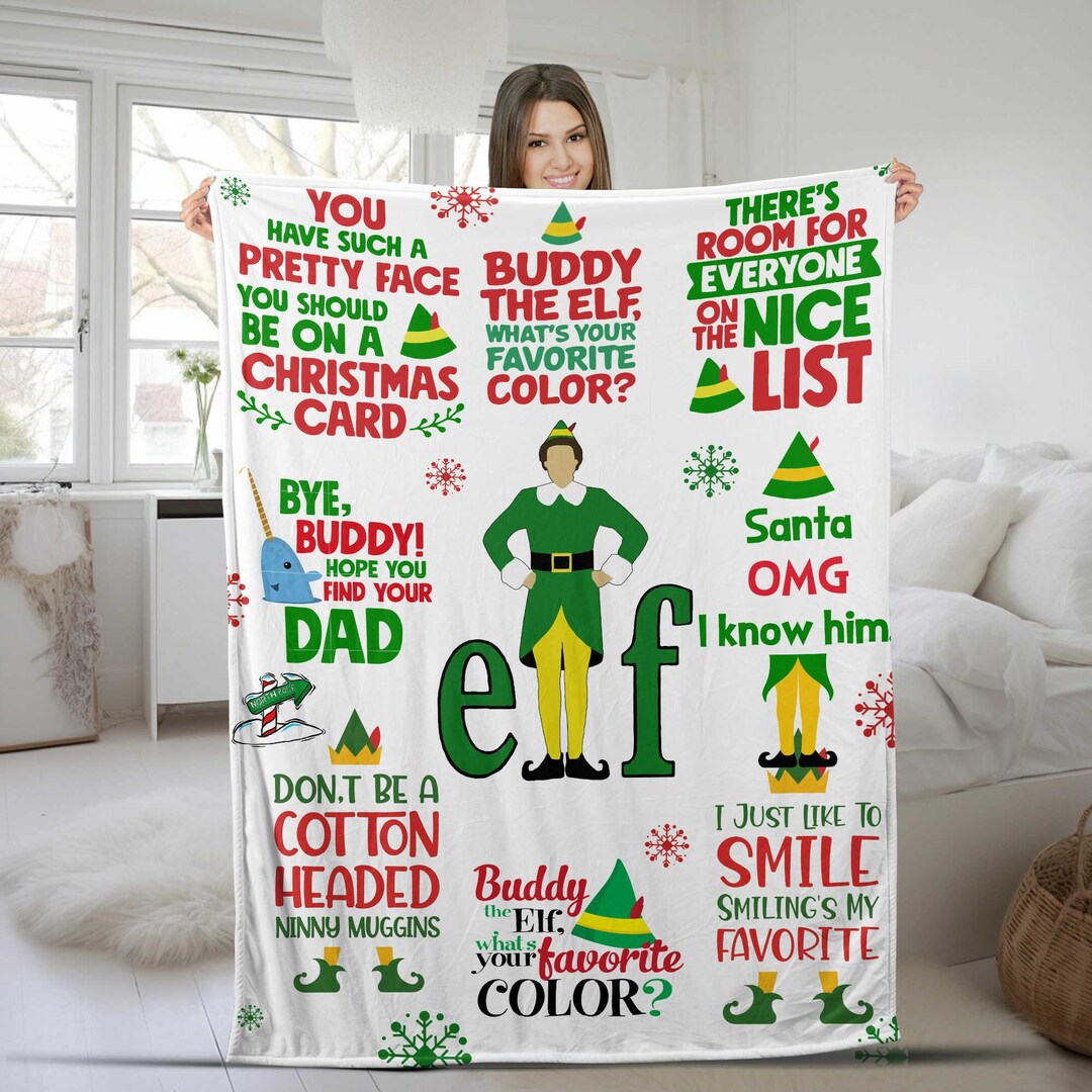 Buddy the Elf Blanket Christmas Movie Blanket/kevin Christmas Blanket ...