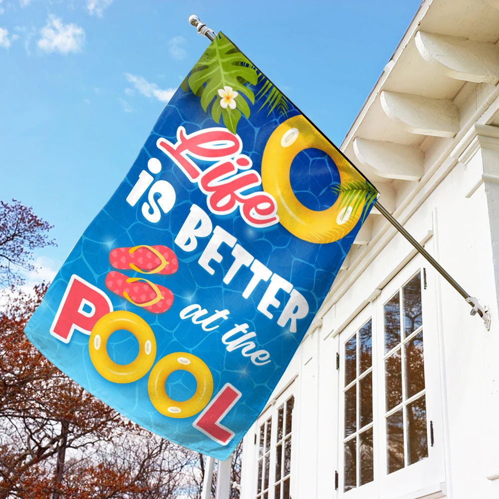 Personalized Swimming Pool Flag/summer Flag/life is Better at the Pool ...