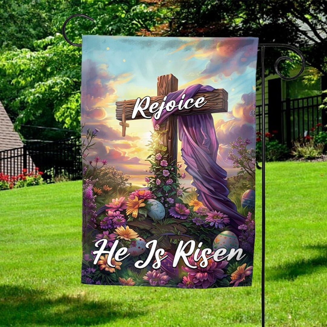 Easter Cross He is Risen Resurrection of Jesus Christian Cross Flag ...